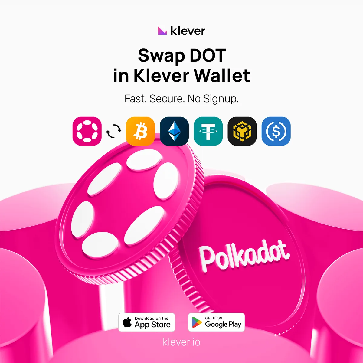 Swap $DOT tokens with low fees in 7 easy steps - Klever • All in One Crypto Hot and Cold Wallet